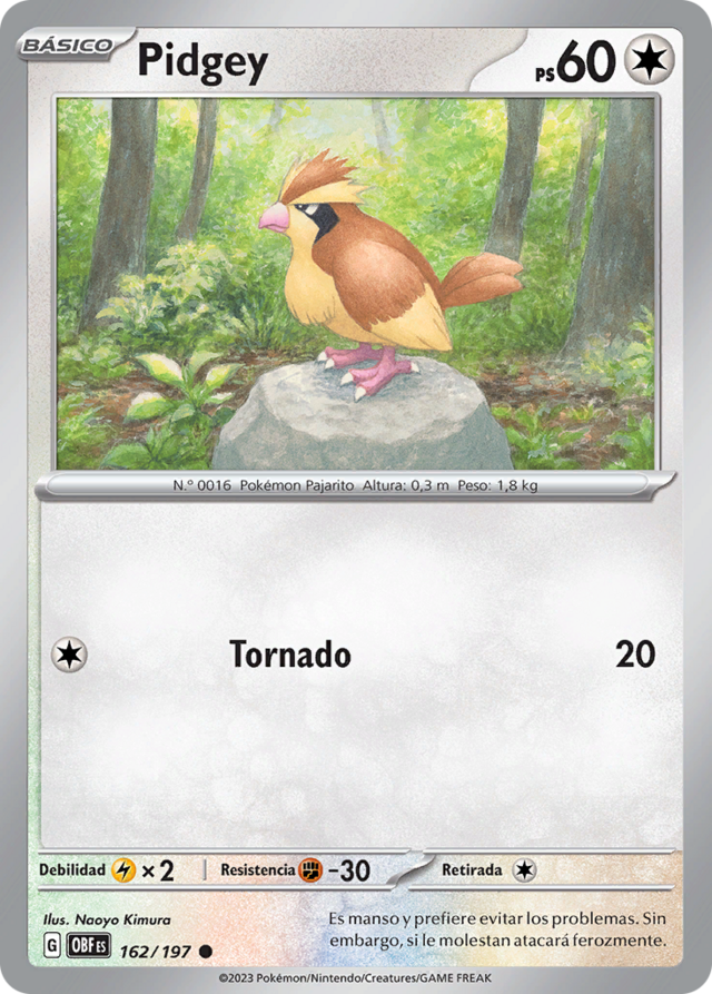 Pidgey (Llamas Obsidianas TCG) - WikiDex, la enciclopedia Pokémon