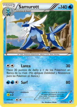 Samurott (Negro y Blanco 31 TCG) - WikiDex, la enciclopedia Pokémon