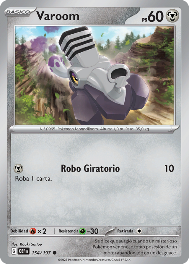 Varoom (Llamas Obsidianas 154 TCG) - WikiDex, la enciclopedia Pokémon