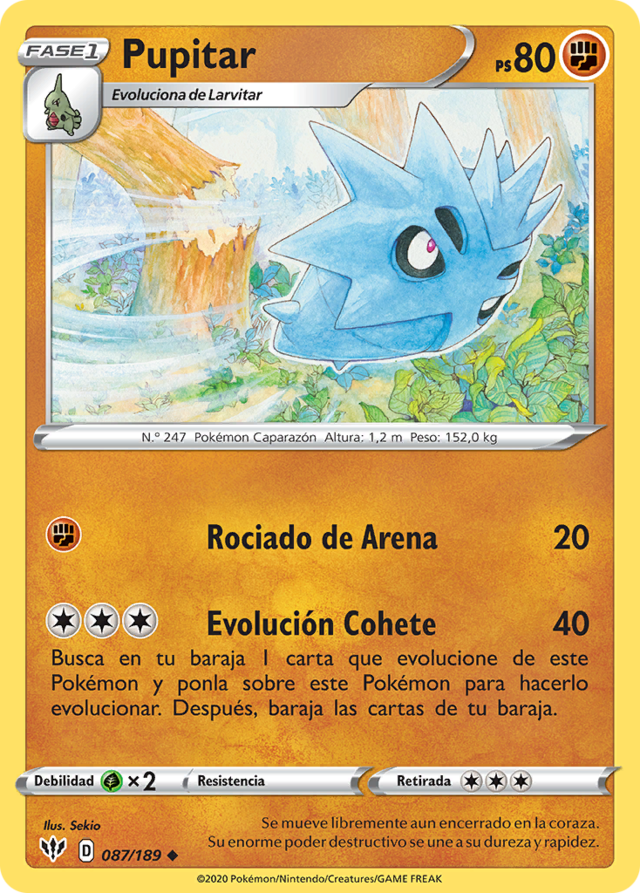 Pupitar (Oscuridad Incandescente TCG) - WikiDex, la enciclopedia Pokémon
