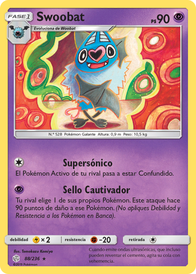 Swoobat (Eclipse Cósmico TCG) - WikiDex, la enciclopedia Pokémon