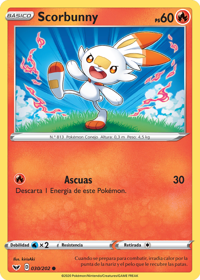 Scorbunny (Espada y Escudo 30 TCG) - WikiDex, la enciclopedia Pokémon
