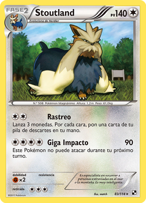 Stoutland (Negro y Blanco TCG) - WikiDex, la enciclopedia Pokémon