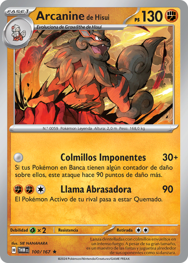 Arcanine de Hisui (Mascarada Crepuscular TCG) - WikiDex, la enciclopedia Pokémon