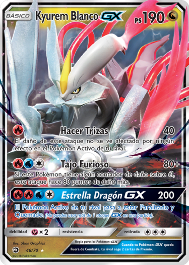 Kyurem Blanco-GX (Majestad de Dragones TCG) - WikiDex, la enciclopedia Pokémon