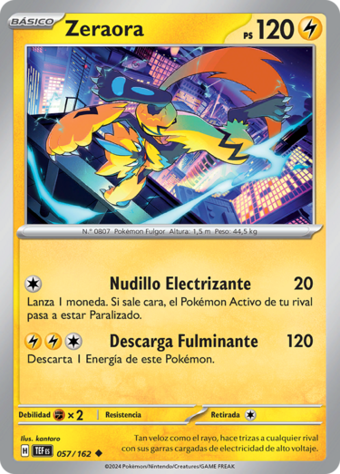 Zeraora (Fuerzas Temporales TCG) - WikiDex, la enciclopedia Pokémon