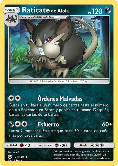 Raticate de Alola (Sol y Luna TCG) - WikiDex, la enciclopedia Pokémon