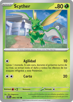 Scyther (Llamas Obsidianas TCG) - WikiDex, la enciclopedia Pokémon