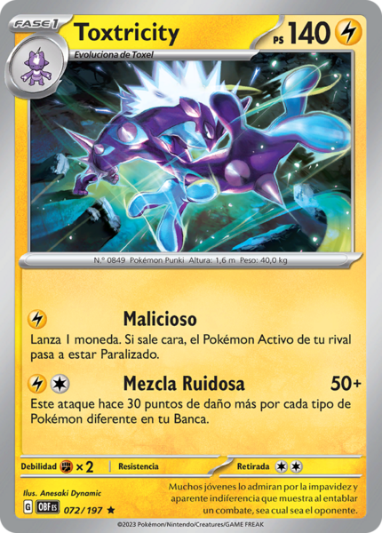 Toxtricity (Llamas Obsidianas TCG) - WikiDex, la enciclopedia Pokémon