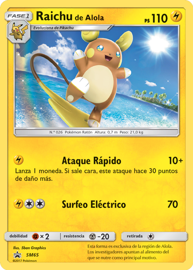 Archivo:Raichu de Alola (SM Promo 65 TCG).png - WikiDex, la ...