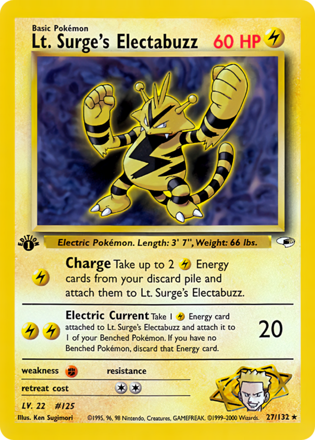 Lt. Surge's Electabuzz (Gym Heroes 27 TCG) - WikiDex, la enciclopedia ...