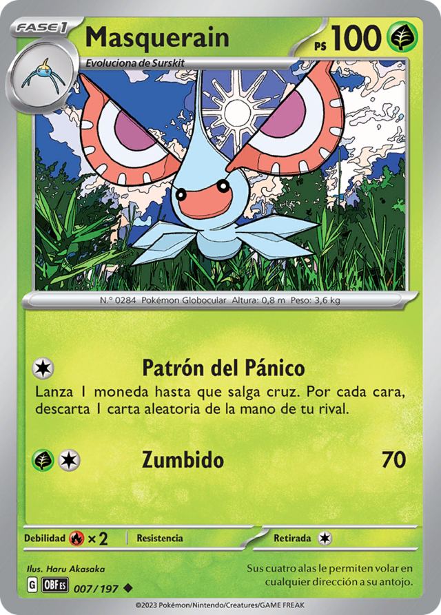 Masquerain (Llamas Obsidianas TCG) - WikiDex, la enciclopedia Pokémon