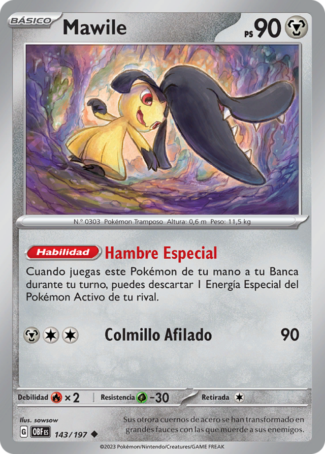 Mawile (Llamas Obsidianas 143 TCG) - WikiDex, la enciclopedia Pokémon