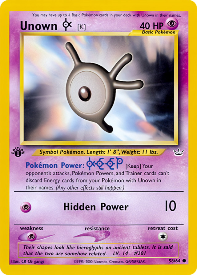 Unown K (Neo Revelation TCG) - WikiDex, la enciclopedia Pokémon