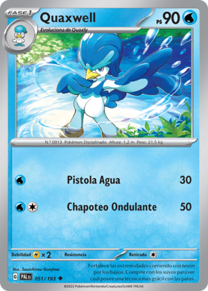 Quaxly (Evoluciones en Paldea 49 TCG) - WikiDex, la enciclopedia Pokémon