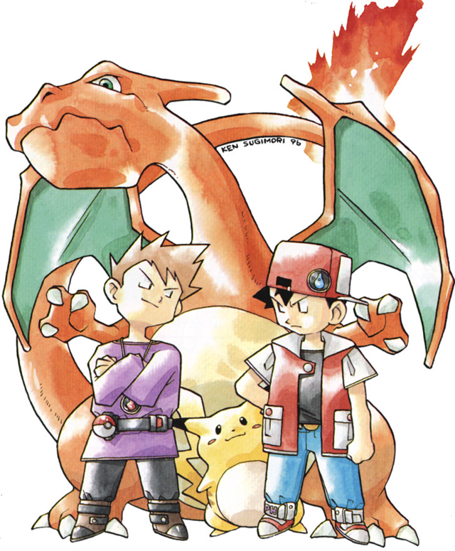 Archivo:Artwork de Rojo y Azul.png - WikiDex, la enciclopedia Pokémon