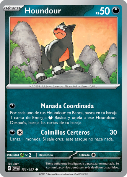 Houndour (Llamas Obsidianas 131 TCG) - WikiDex, la enciclopedia Pokémon