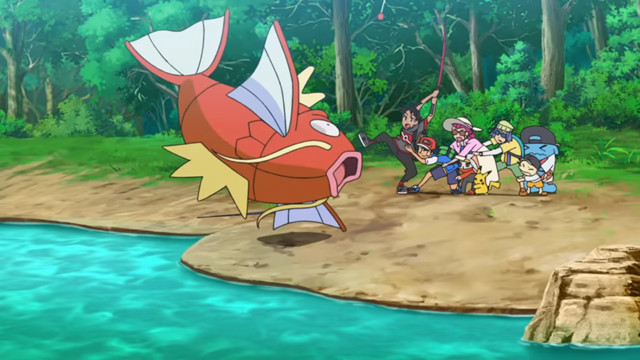 Archivo:EP1113 Magikarp Gigante siendo pescado.png - WikiDex, la ...