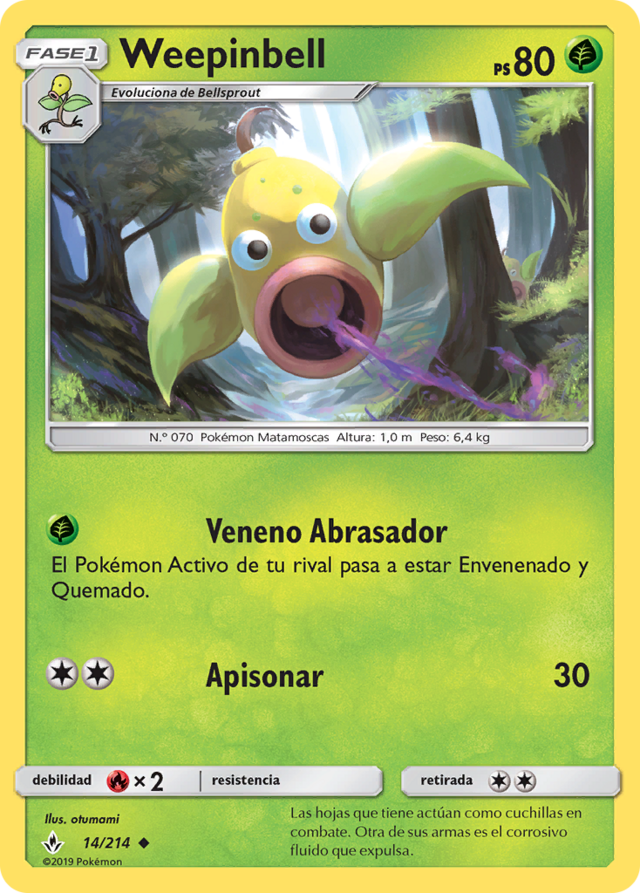Weepinbell (Vínculos Indestructibles TCG) - WikiDex, la enciclopedia Pokémon