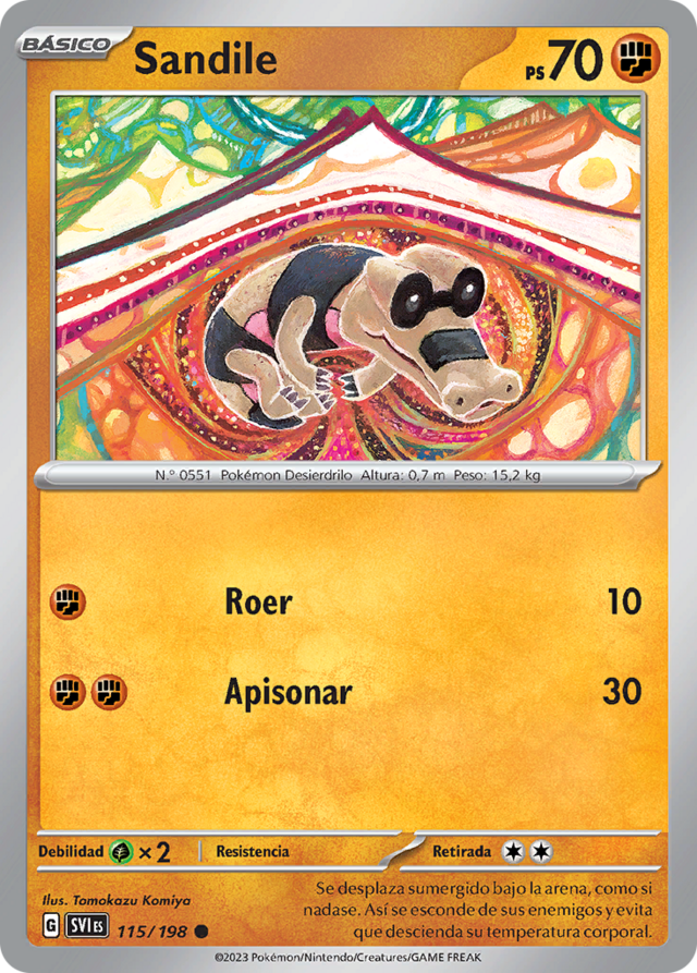 Sandile (Escarlata y Púrpura TCG) - WikiDex, la enciclopedia Pokémon